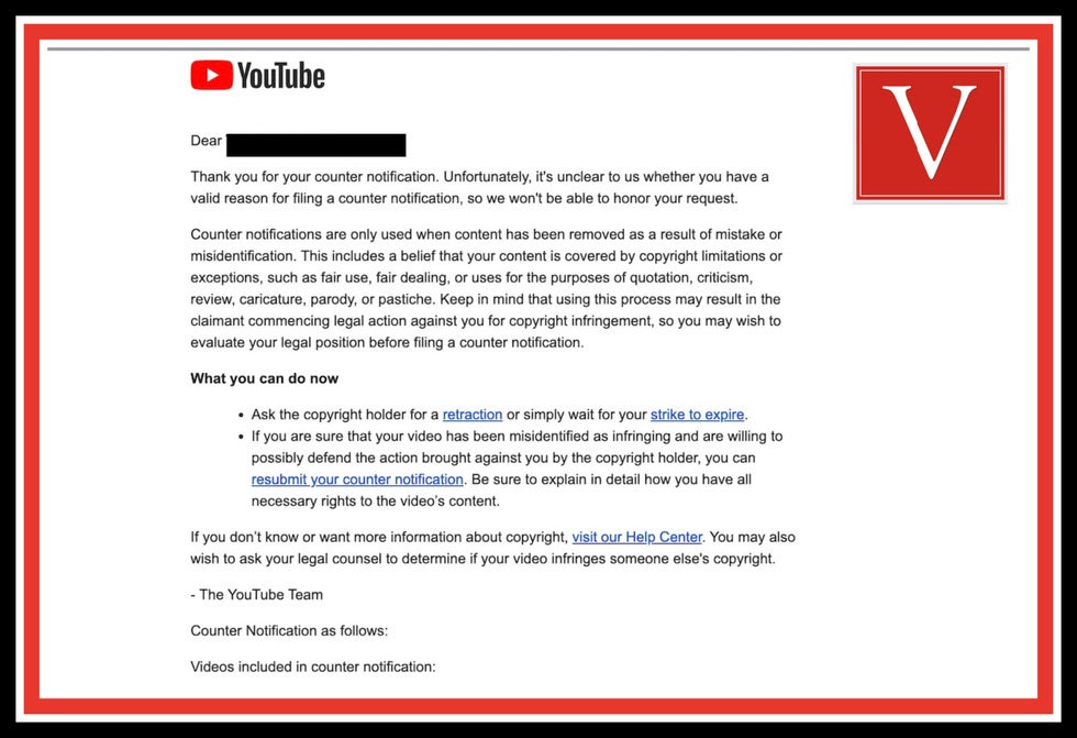 The art of the DMCA counter-notification for YouTube by Attorney Steve Vondran | Vondran Legal