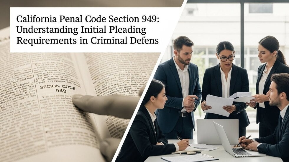 California Penal Code Section 949: Understanding Initial Pleading ...