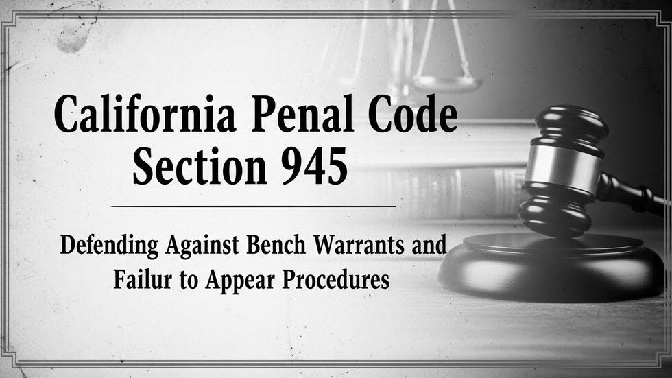 California Penal Code Section 945: Defending Against Bench Warrants and ...